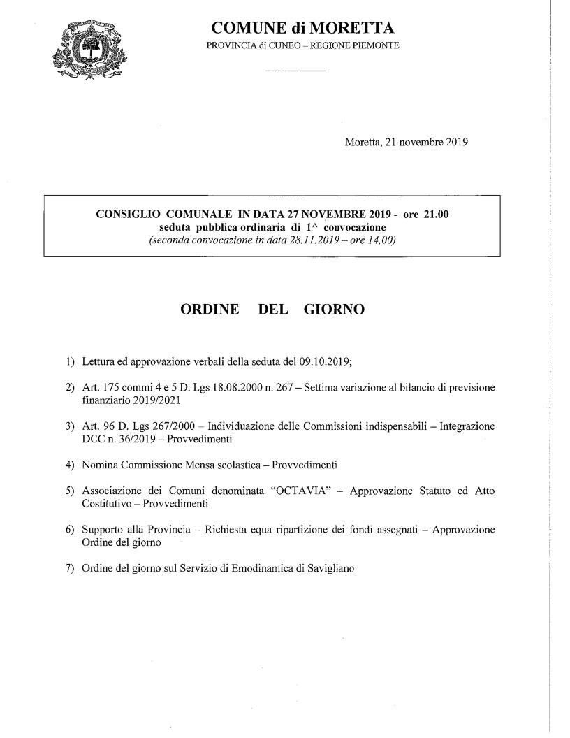 CONVOCAZIONE CONSIGLIO COMUNALE CONVOCAZIONE CONSIGLIO COMUNALE
